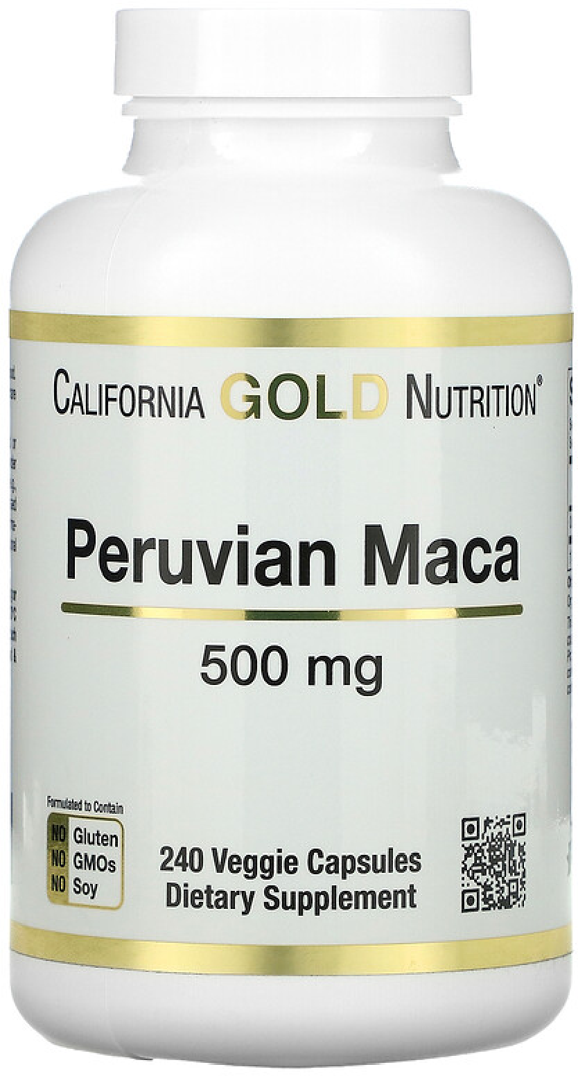 California Gold Nutrition, Peruvian Maca, перуанская мака, 500 мг, 240 вегетарианских капсул