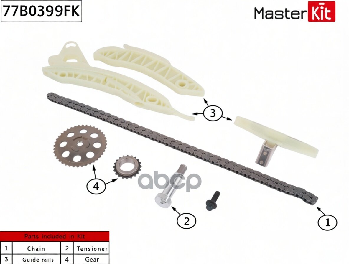 Комплект цепи ГРМ CITROEN/PEUGEOT EP6FDT M 77B0399FK MasterKit арт. 77B0399FK