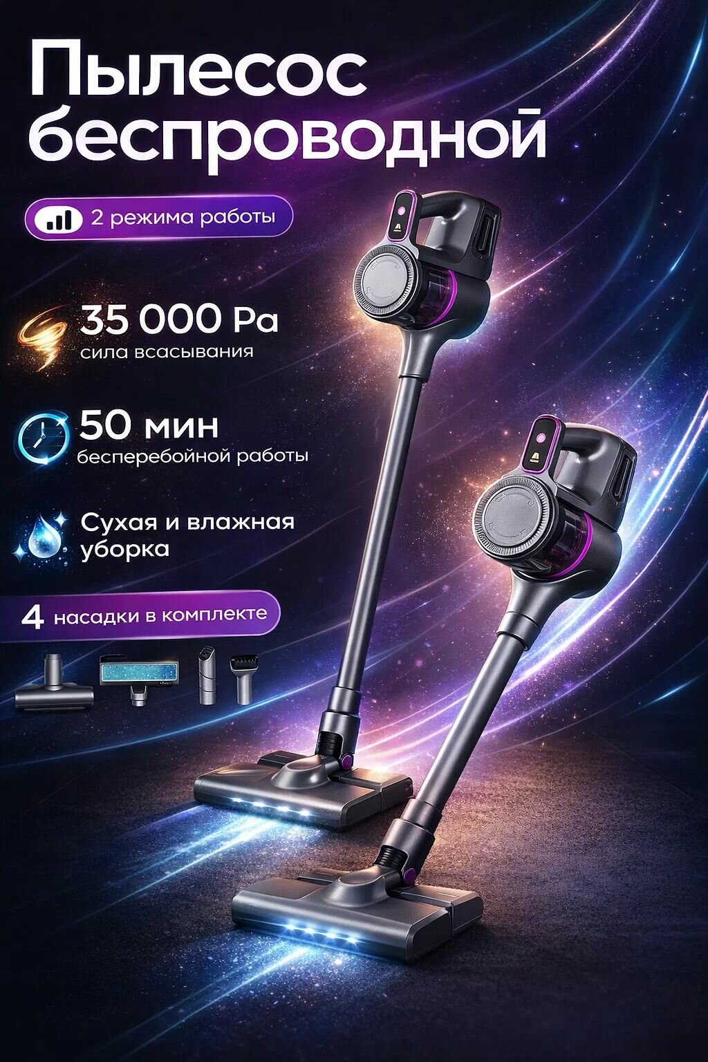 Пылесос вертикальный беспроводной/моющий пылесос вертикальный