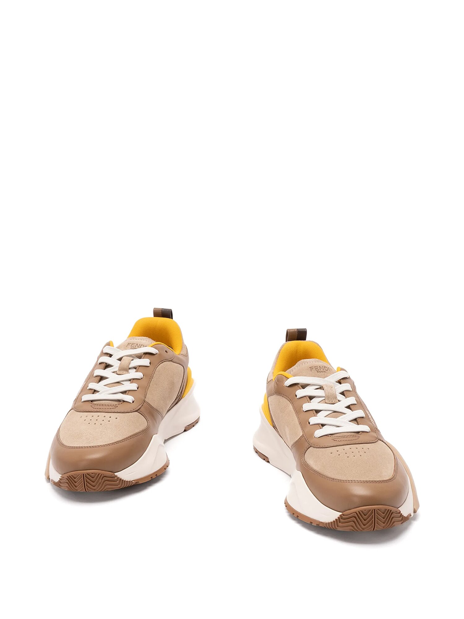 Кроссовки FENDI Flow, размер 8, коричневый/серый/оранжевый — фото 1