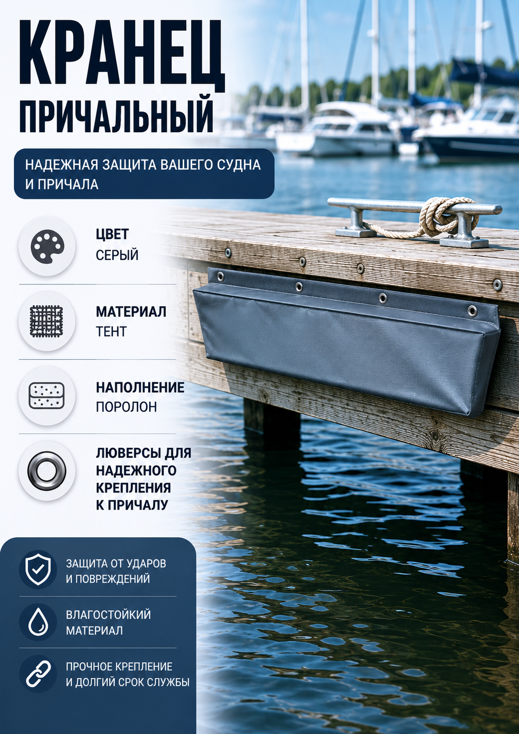 Кранец причальный 80 см