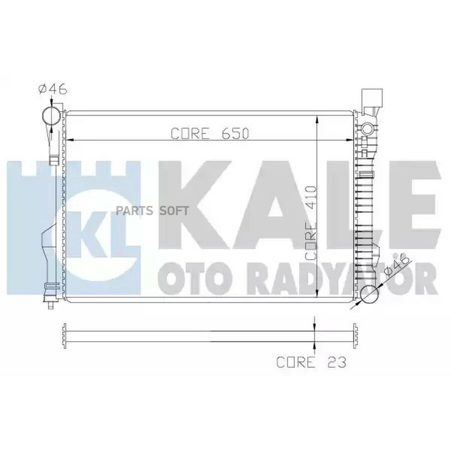 KALE 360600 Радиатор охлаждения двигателя MB C(W203) 00- паяный