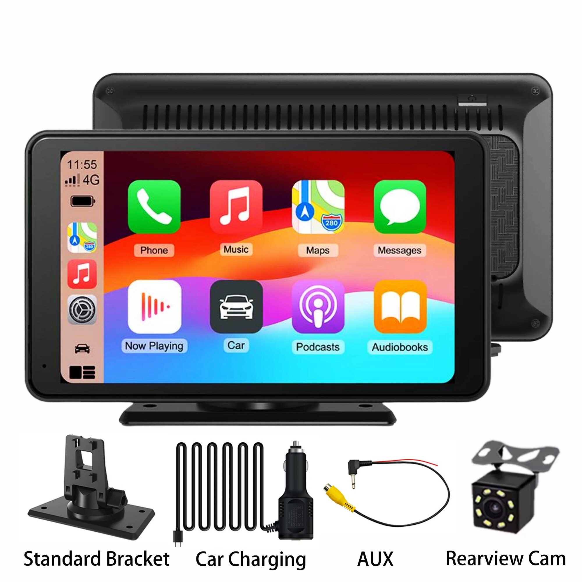Беспроводной экран CarPlay для автомобиля 7 "HD портативный стерео сенсорный экран для Apple CarPlay и Android Auto CarPlay э.