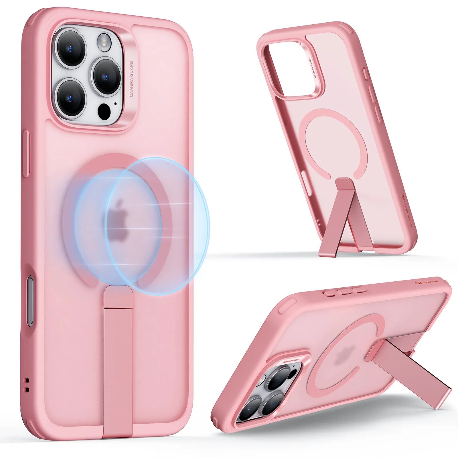 Розовый чехол ESR для iPhone 16 Pro Max с подставкой