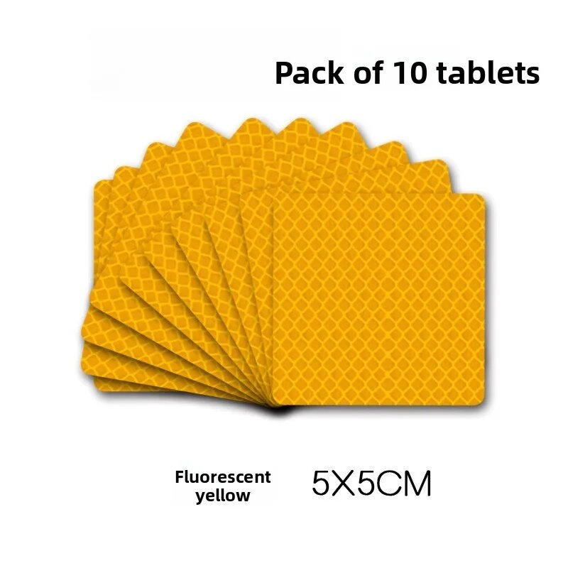 Светоотражающие таблетки 5x5 см, 10 шт, Желтый