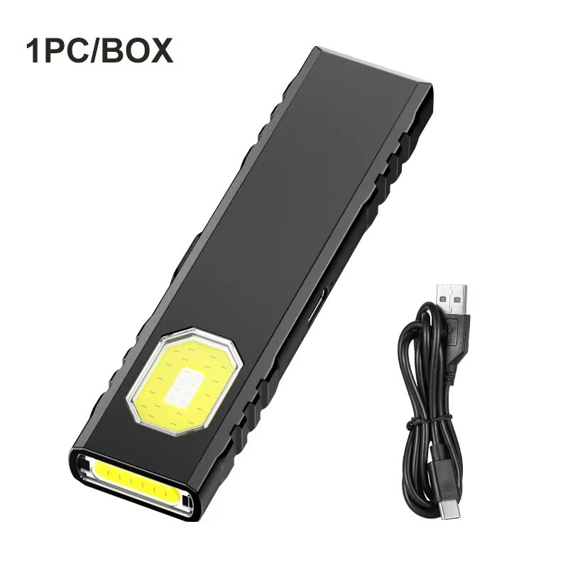 Мини-фонарик с USB-зарядкой, черный, 1pc