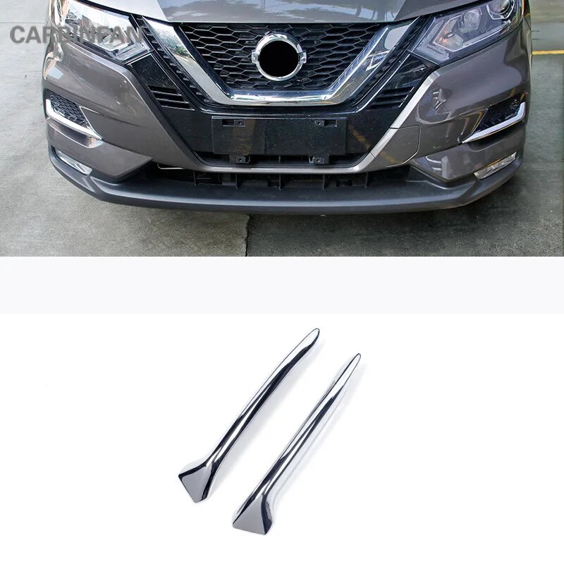 2 шт./компл. подходит для Nissan Qashqai J11 2018 2019 ABS передние противотуманные фары, лампа для век, крышка для бровей, хромированная отделка, автоаксессуары C1349