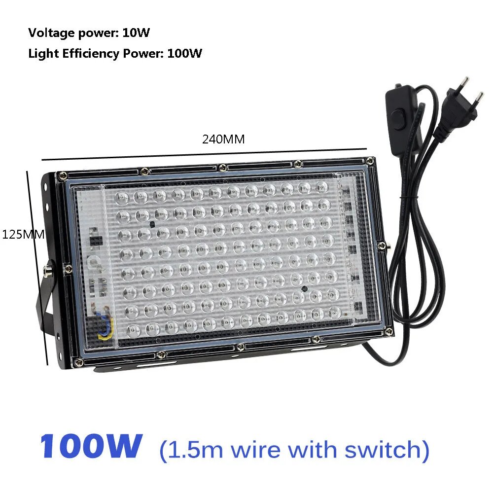 Vusum УФ лампа 365 нм 100 Вт/300 Вт фиолетовый свет для отверждения 395nm, 100W, AU Plug