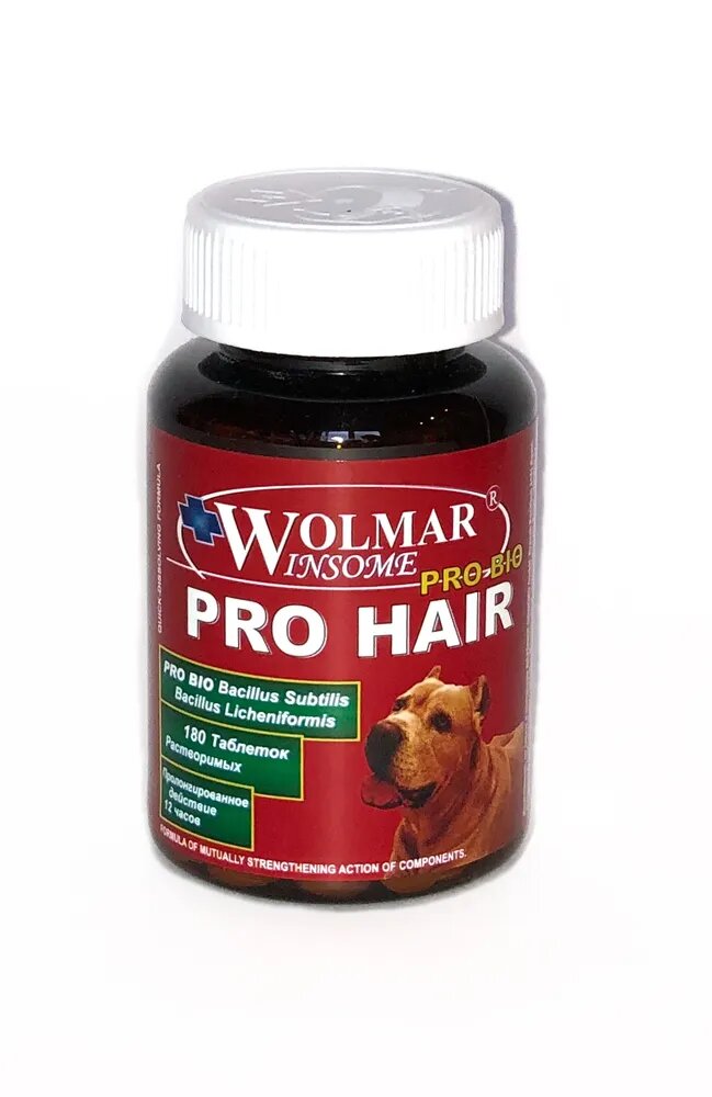 Полифункциональный комплекс Wolmar Winsome PRO BIO PRO HAIR для собак, для кожи и шерсти, 180 таб.