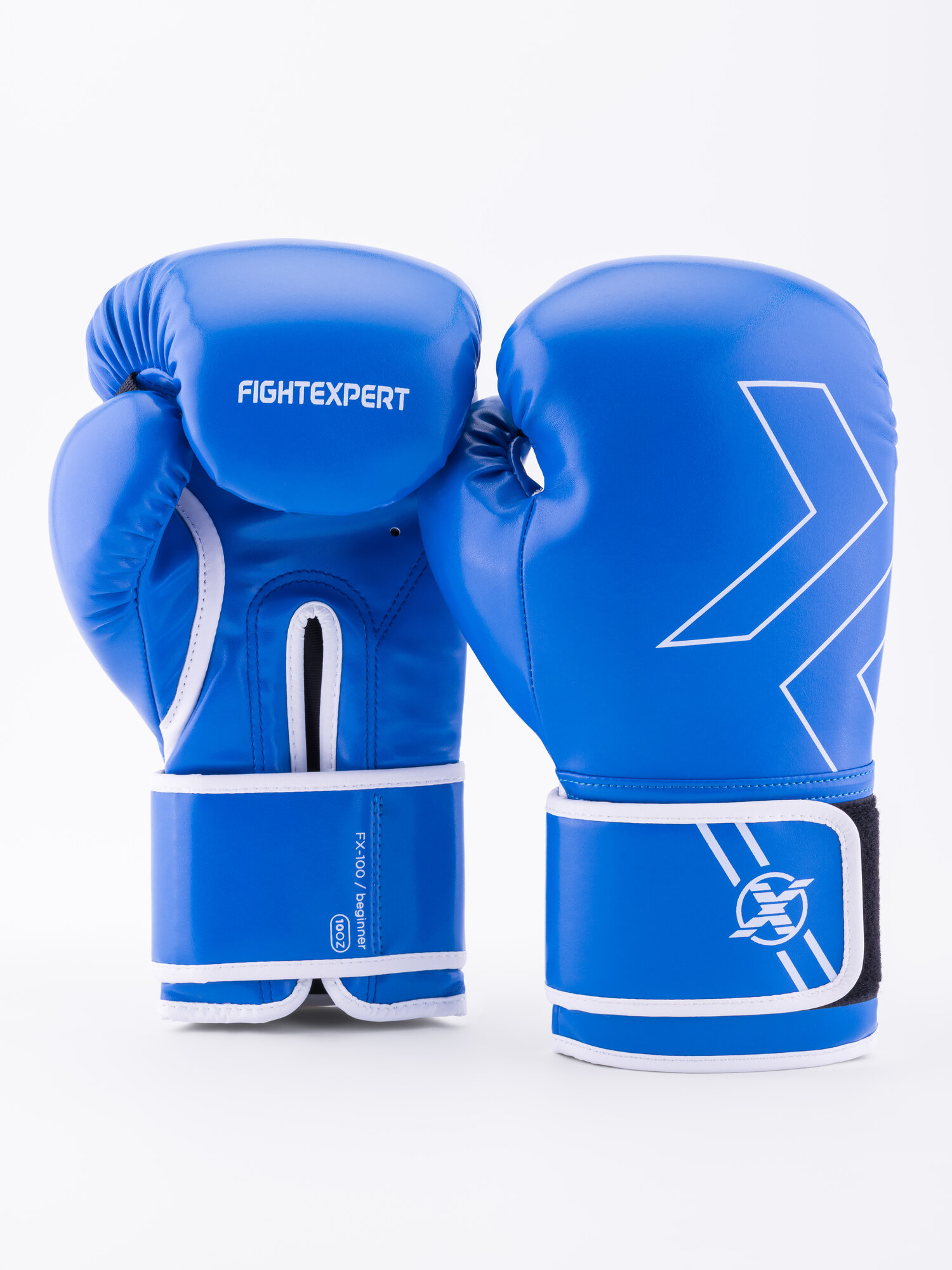 Боксерские перчатки FIGHTEXPERT Olympic, кожзаменитель, Синий, 10 oz