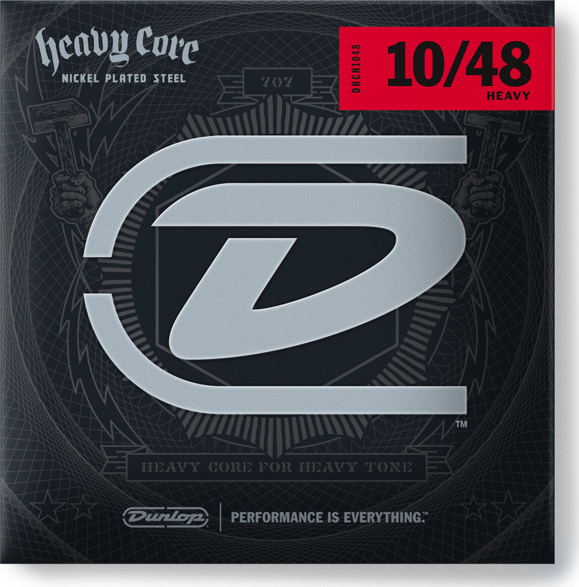 Dunlop DHCN1048 Heavy Core Комплект струн для электрогитары, никелированные, 10-48