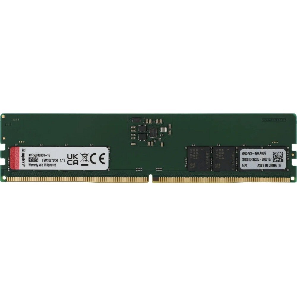 Модуль памяти Kingston DDR5 DIMM 16GB 5600 MT/s CL46 KVR56U46BS8-16