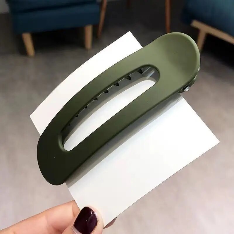 Матовые большие заколки для волос BB Зеленый, Olive drab