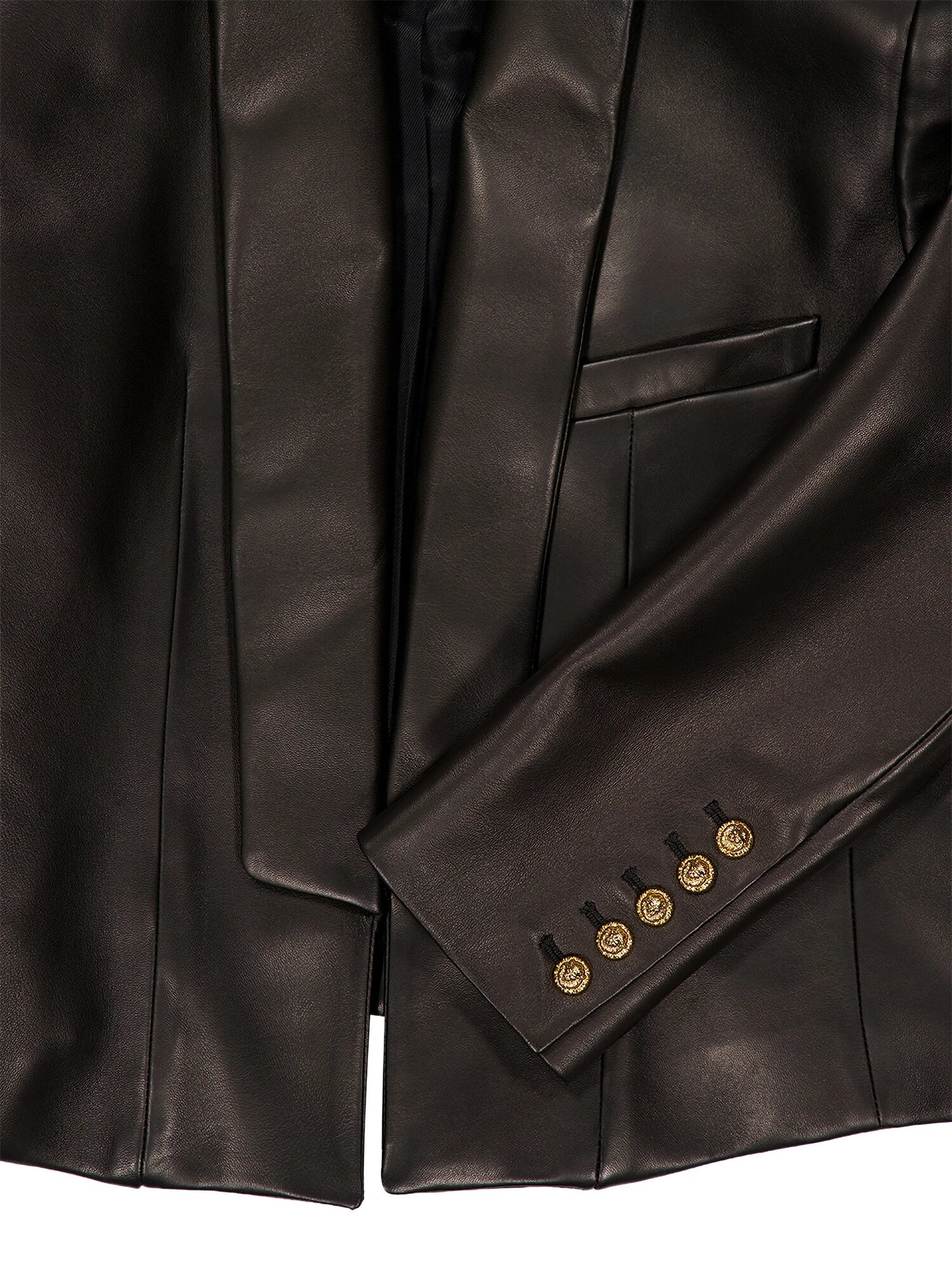 Куртка BALMAIN Spencer leather jacket, размер 40, черный — фото 1