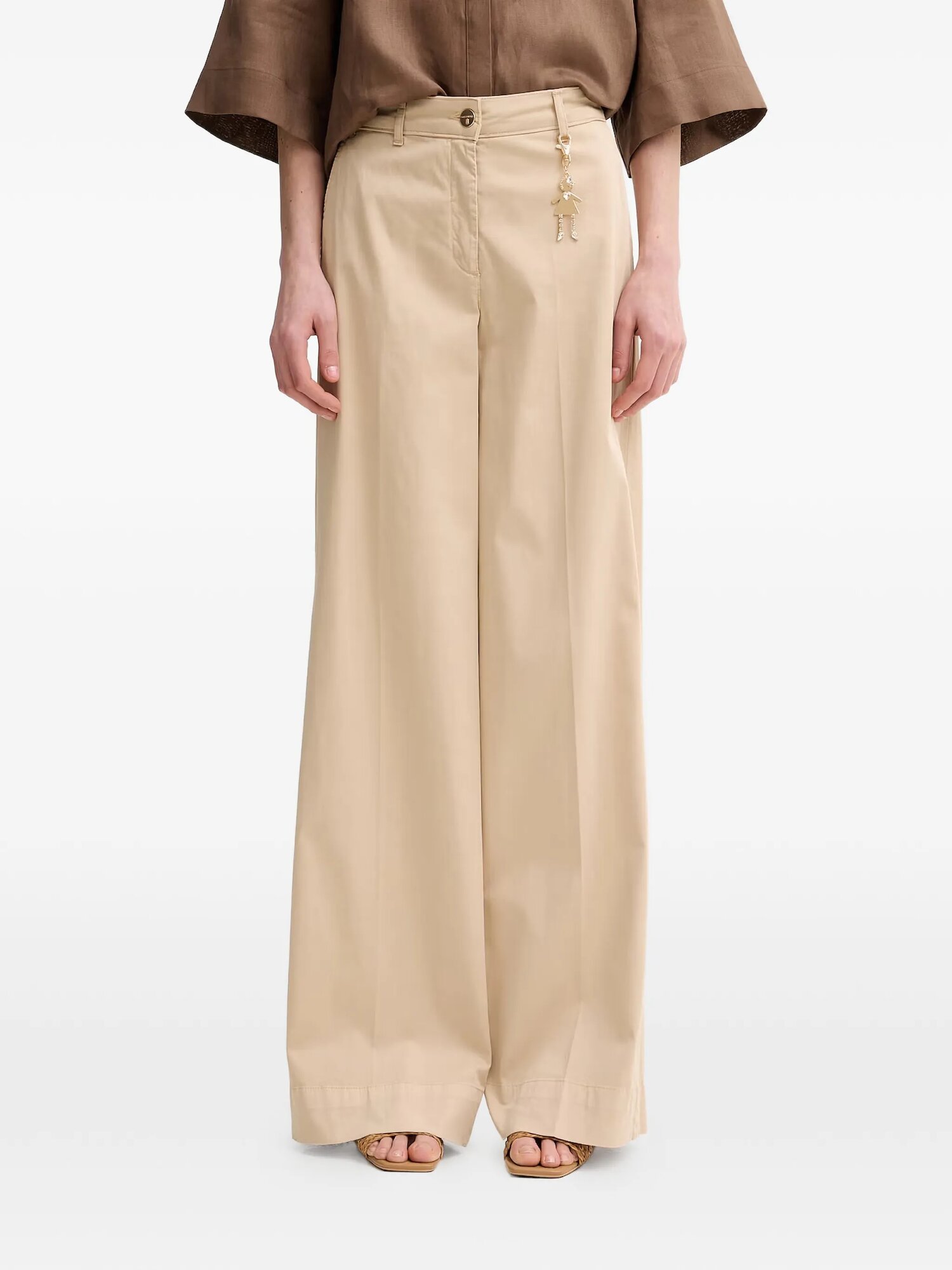 Брюки Charm-detail wide-leg trousers