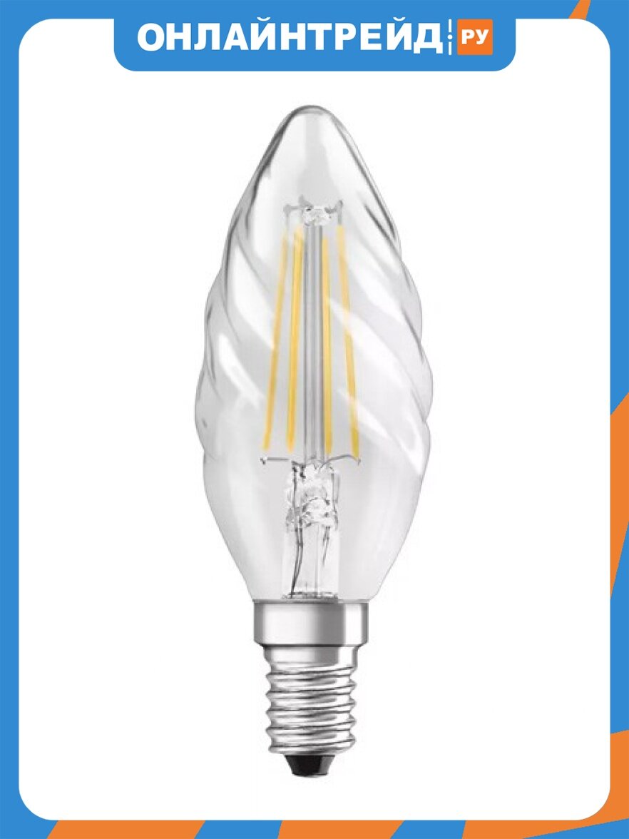 Светодиодная лампа Ledvance-osram OSRAM PARATHOM CL BW FIL 40 non-dim 4W/827 E14
