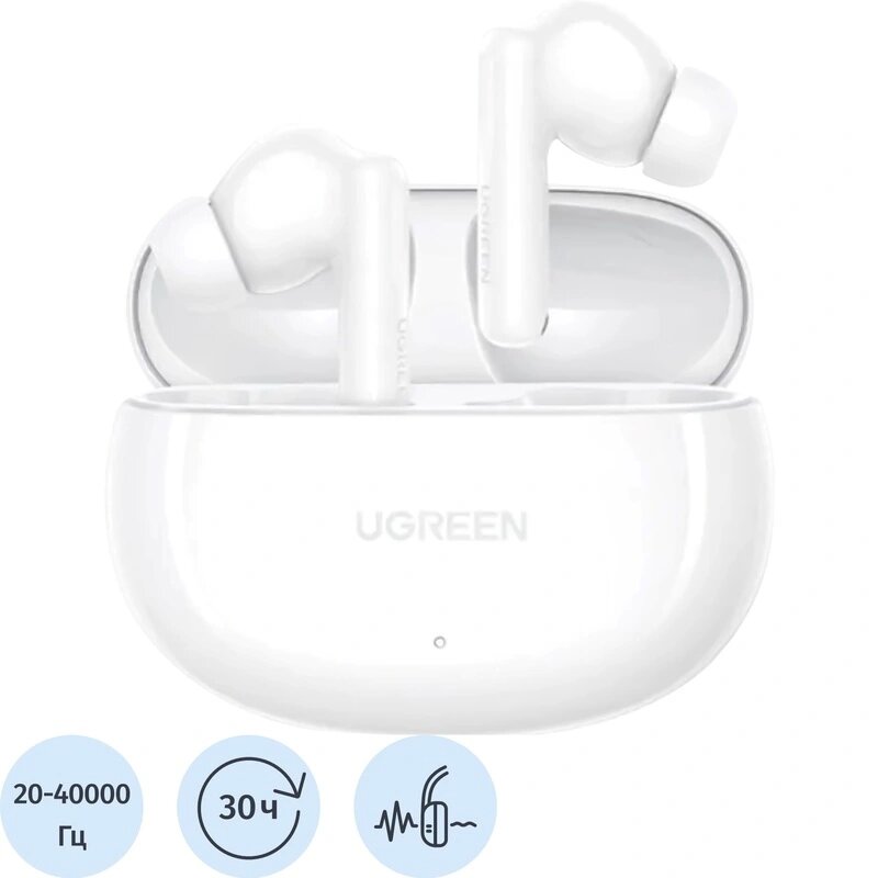 Наушники Ugreen WS205 (45585) HiTune T6s Hybrid ANC Earbuds белый