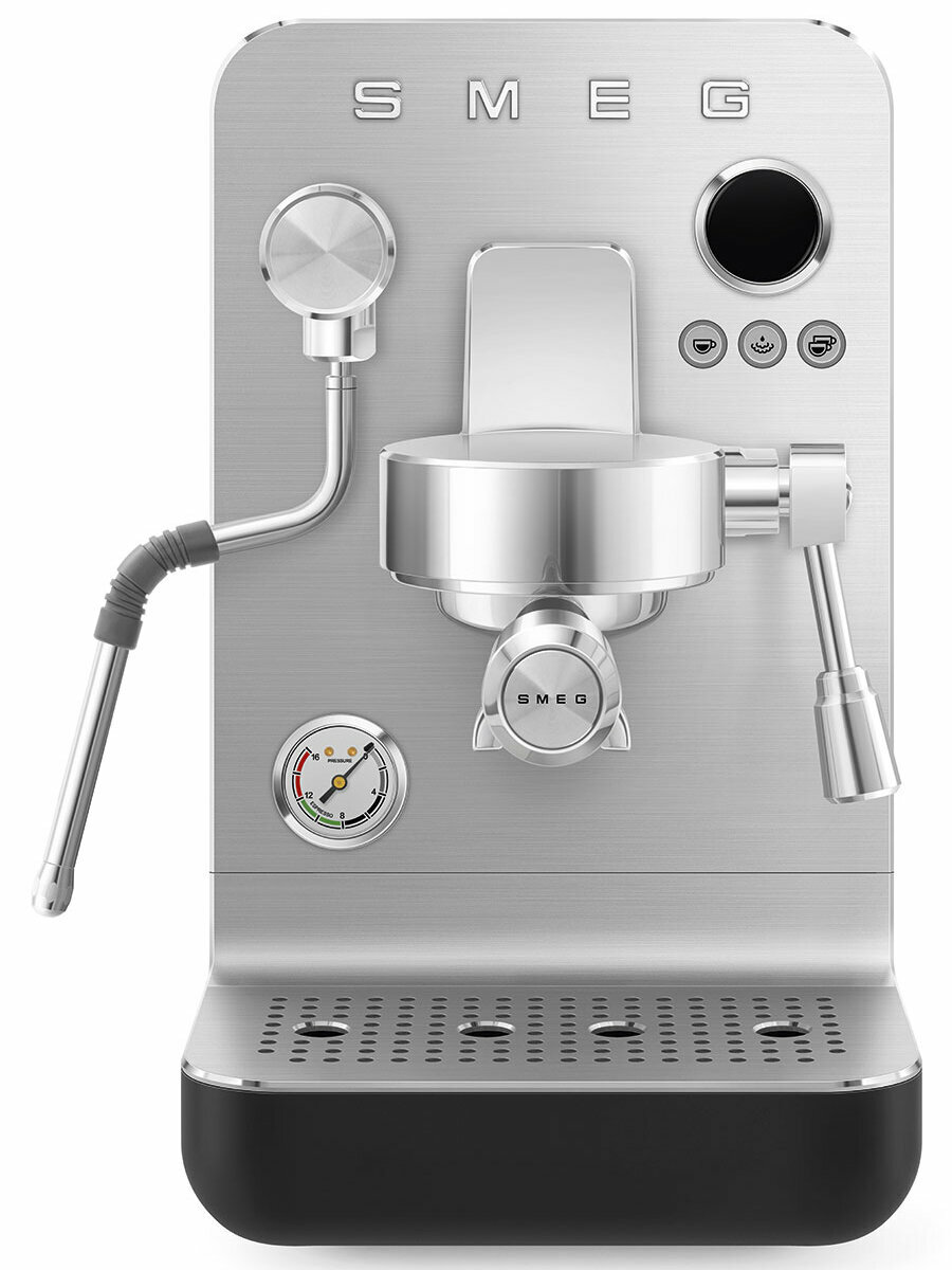 Кофемашина Smeg EMC02BLMEU, рожковая, 1700 Вт, 1.7 л, чёрный матовый