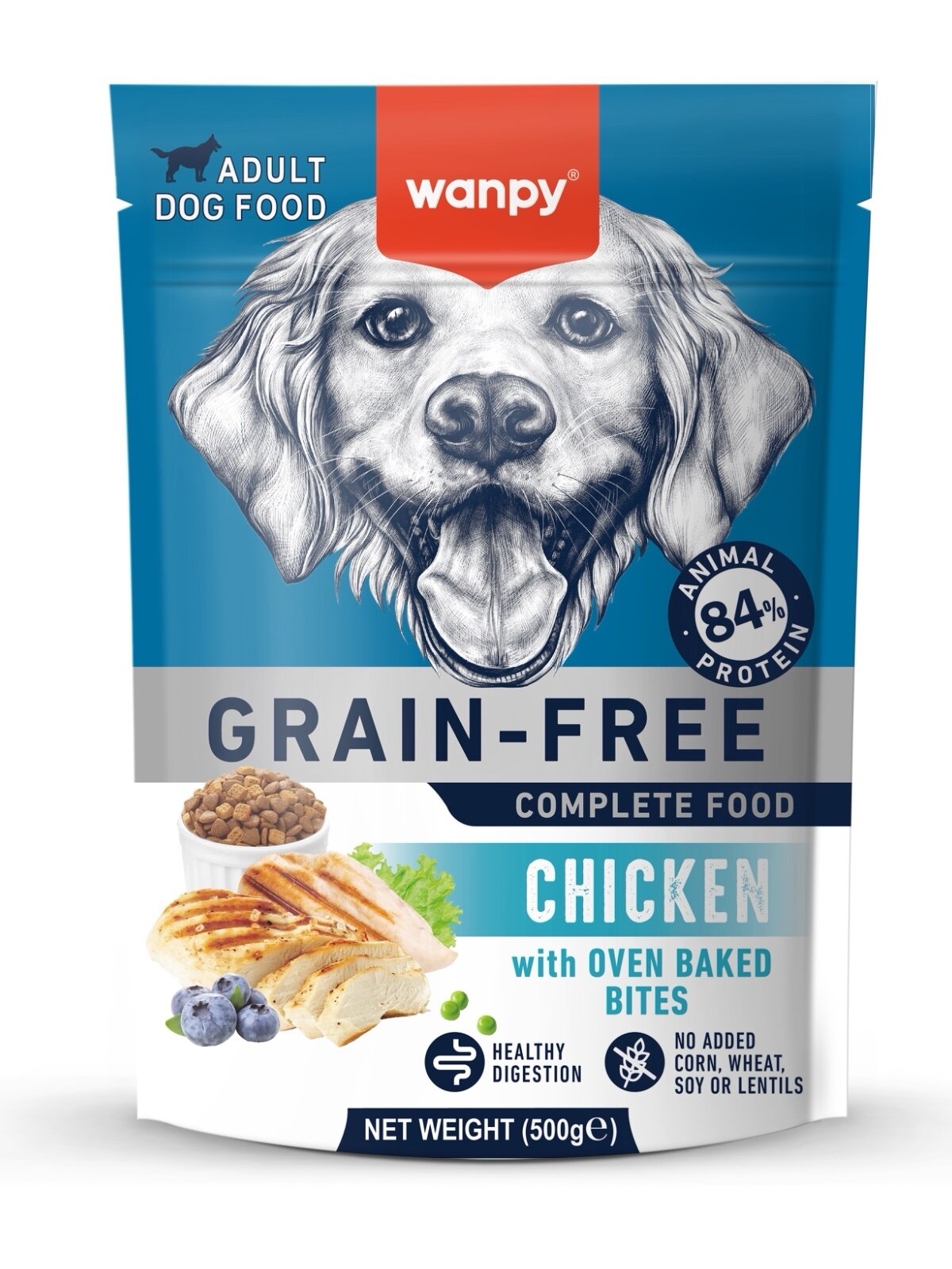 Сухой корм для взрослых собак Wanpy Dog беззерновой с курицей 500 г