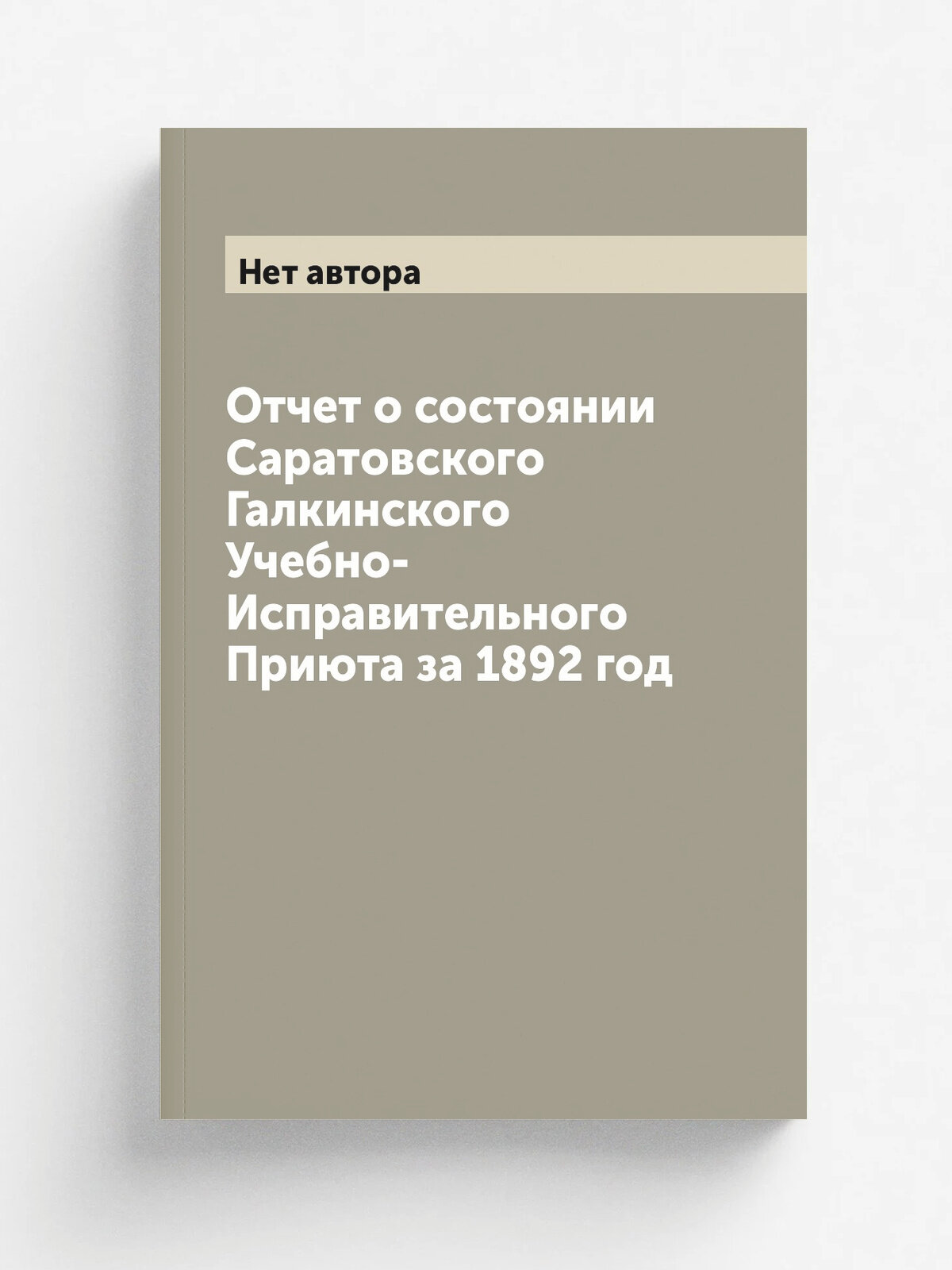 Отчет о состоянии Саратовского Галкинского Учебно-Исправительного Приюта за 1892 год