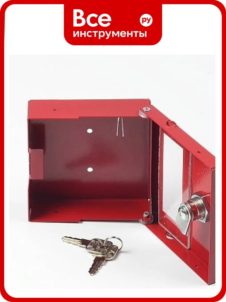 Ключница BlackWeld на 1 ключ К-01 141009bw из стали и стекла, красного цвета, с одним ярусом и ключевым замком