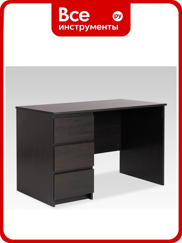 Письменный стол Шведский Стандарт кастор 3 ящика, 115x65x75 см, черный, дуб венге 2.03.06.090.5
