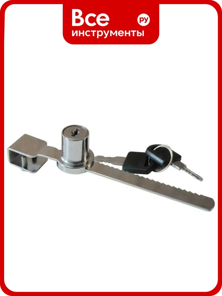 Замок MF LOCK.318. L140. CR реечный цилиндровый металлический хром, двойной стеклянный фасад, установка без сверления