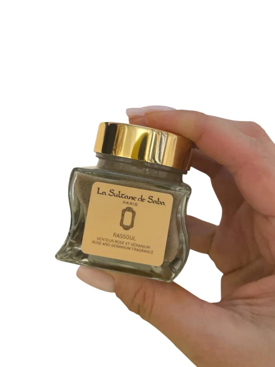 Глина для лица, волос и тела La Sultane de Saba RASSOUL ROSE AND GERANIUM 50г