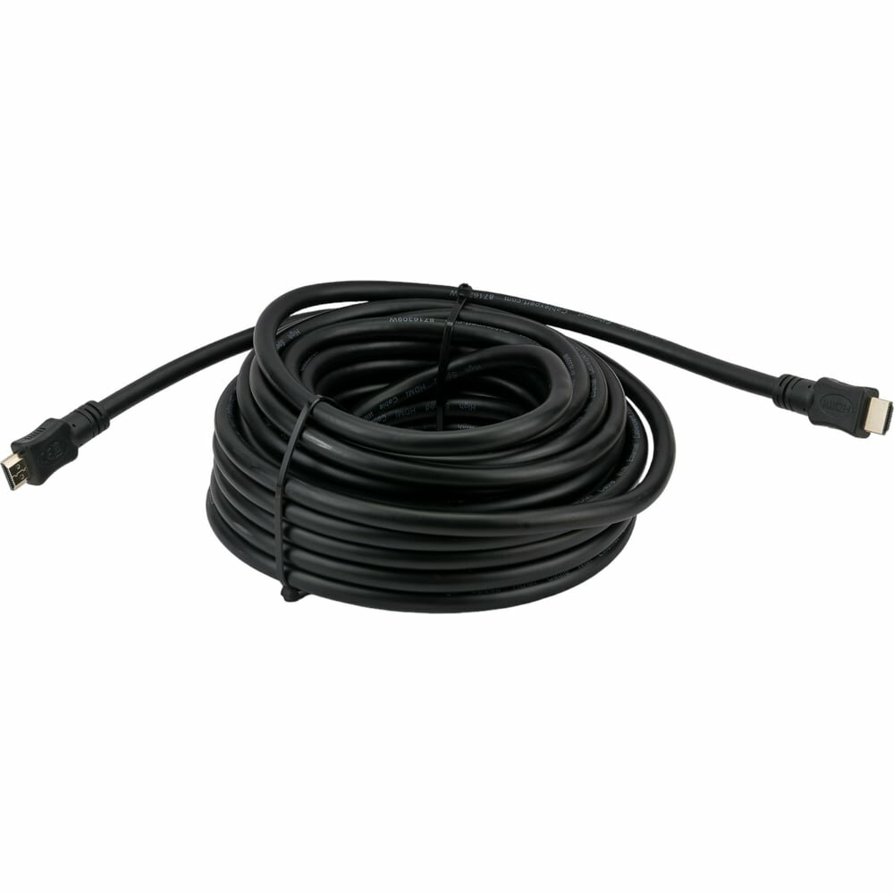 Кабель HDMI Cablexpert 15м v2.0 19M/19M серия Light черный позолоченные разъемы экран пакет CC-HDMI4L-15M — фото 1