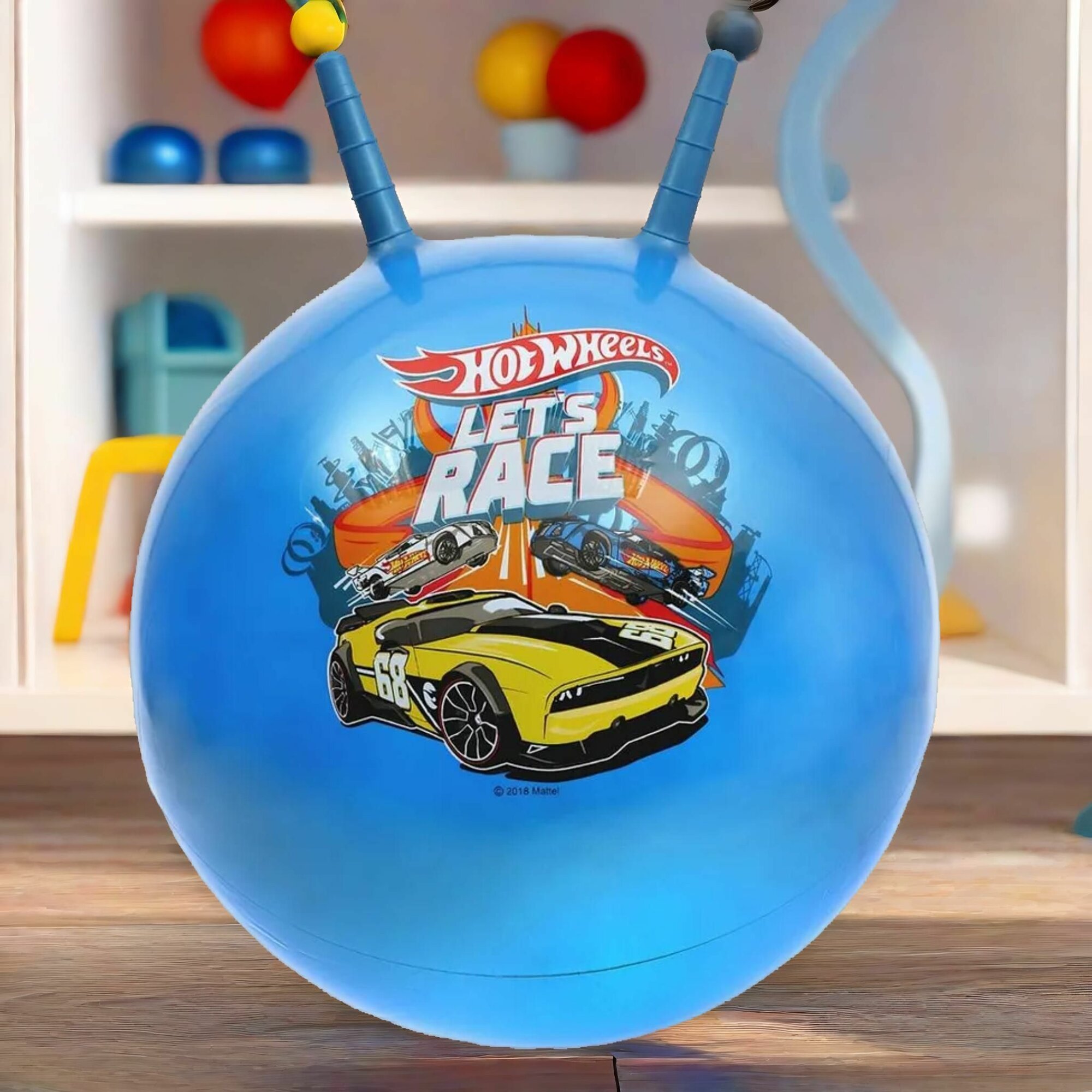 Мяч детский резиновый прыгунок с рожками Hot Wheels Играем вместе 45см