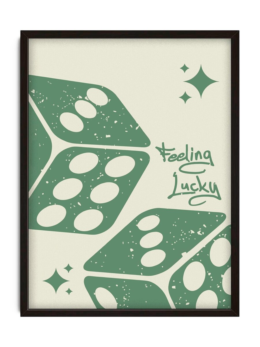 Интерьерный постер "Feeling Lucky" в стиле pinterest, формат 30x40 см