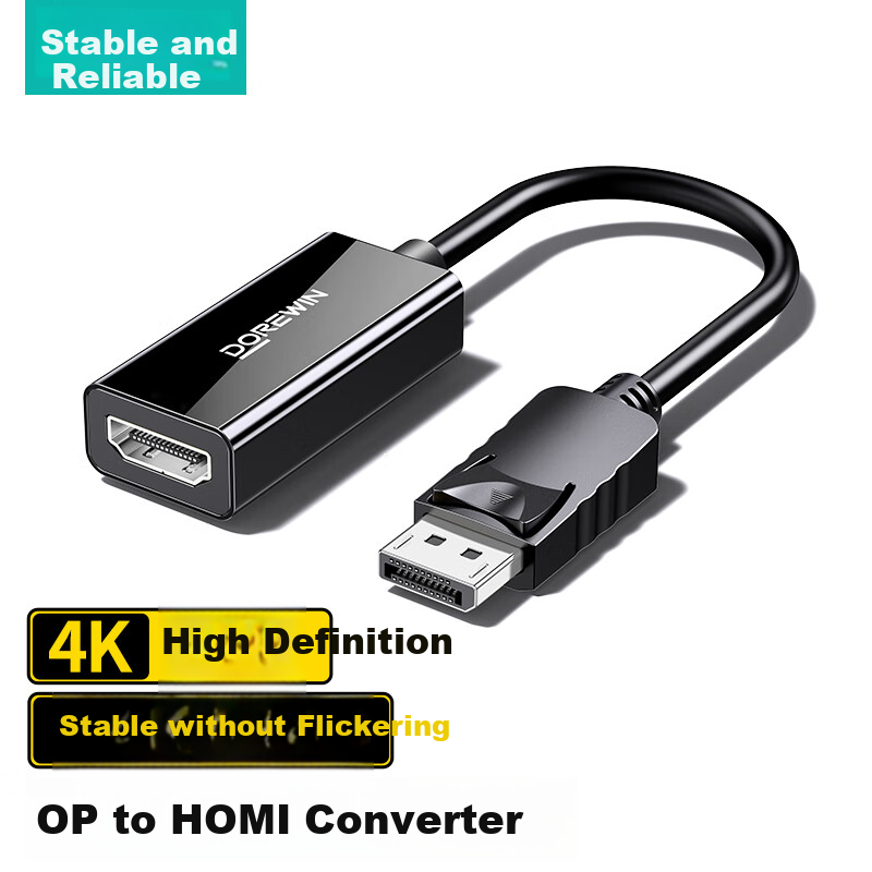 DOREWIN адаптер DisplayPort в HDMI 4K HD для мониторов и проекторов ПК Модель：DP в HDMI женский/4K HD