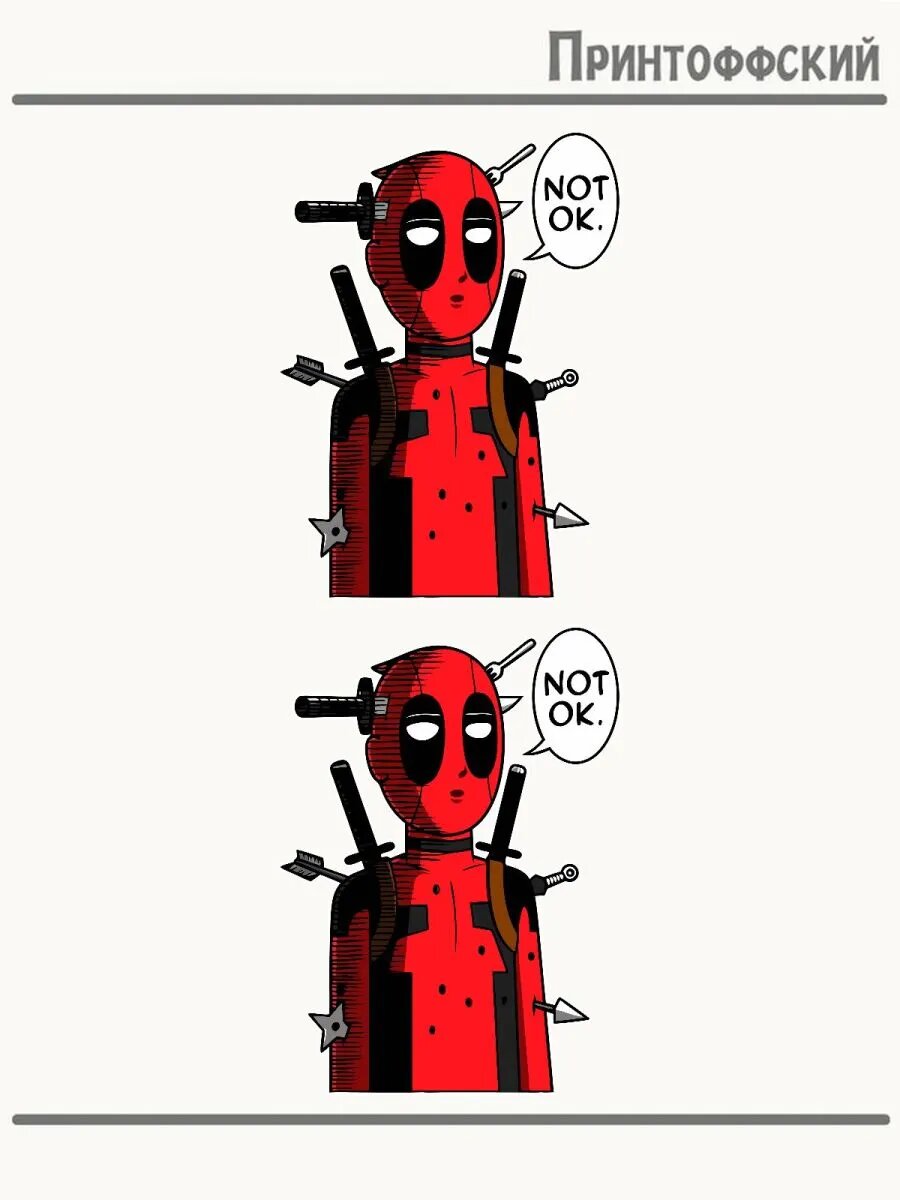 2-е (Две) Термонаклейки deadpool