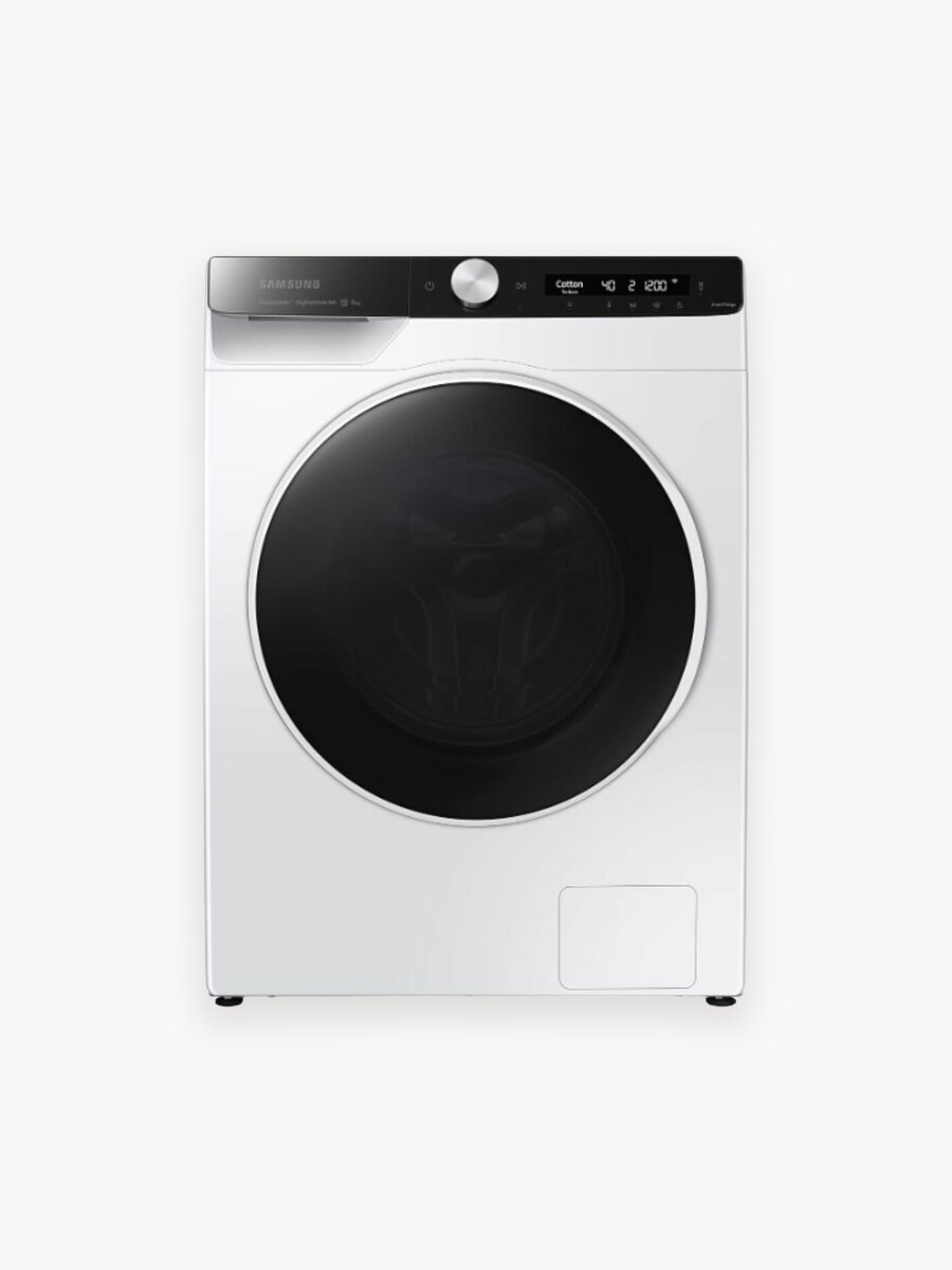 Стиральная машина Samsung WW80AG6L28WELP 8 кг с паром, инверторный мотор, функция с ИИ AI Control, технология Ecobubble, AquaProtect, система Volt Control