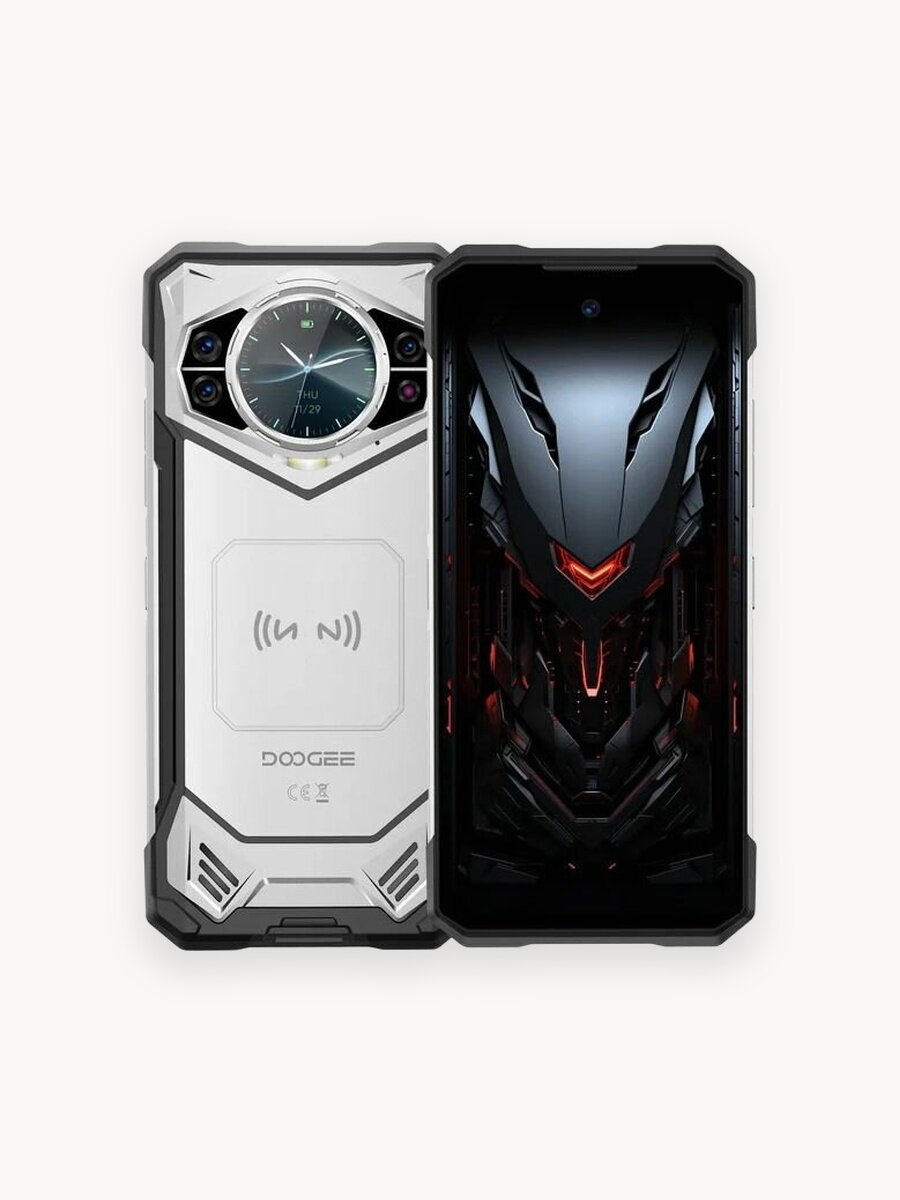 Смартфон DOOGEE S200 смартфон, ОЗУ 12 Гб, ПЗУ 256 ГБ, 6,72 МП, 10100 мАч nfc, Silver