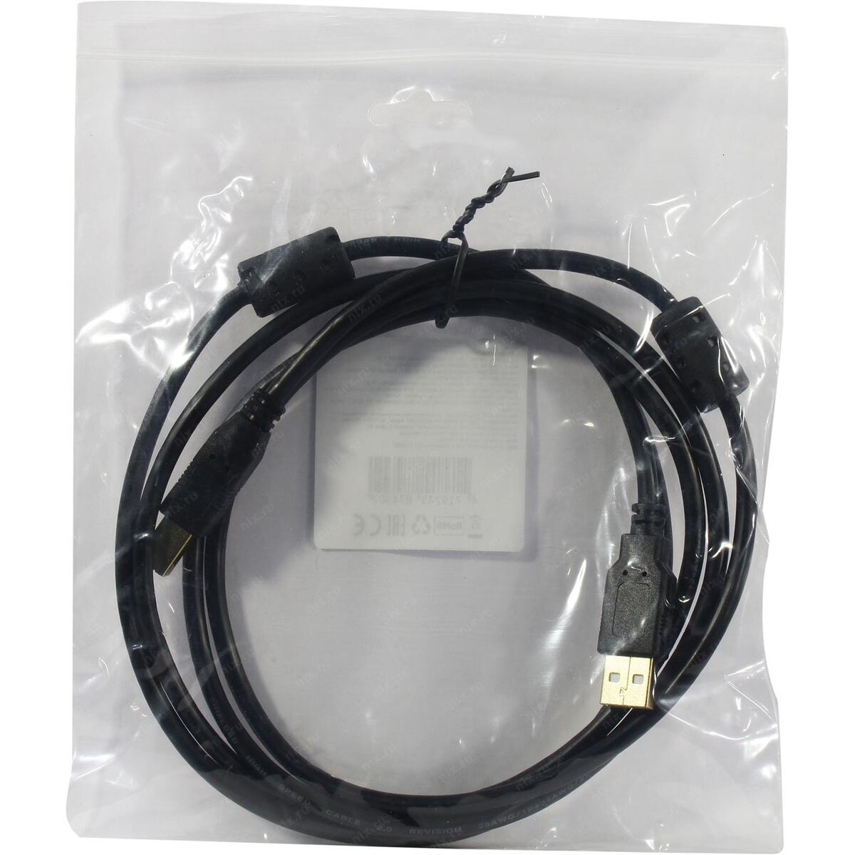 Defender 87430 Кабель USB 2.0 A-- B 1.8м 2 фильтра — фото 1