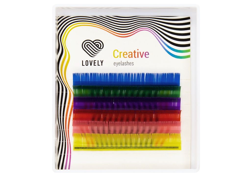 Ресницы Палитра Multicolor Lovely MINI, C, 0.10, 12 mm, 6 линий