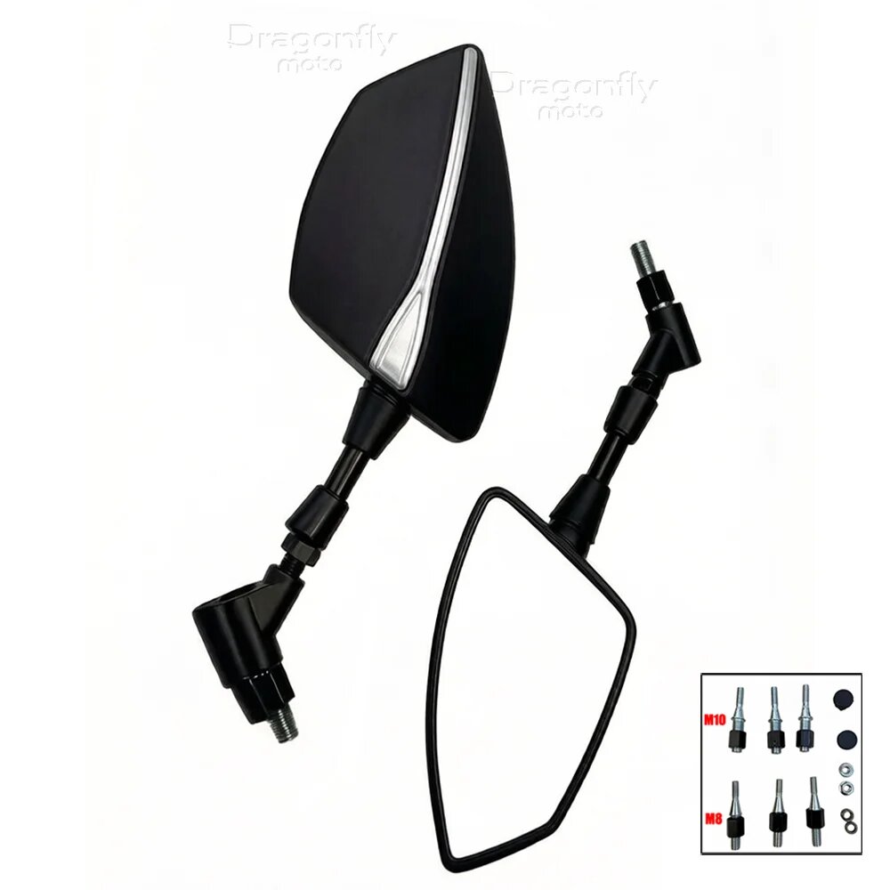 Для мотоциклов Yamaha XJ6, XJ6F, XJ6N, XJ6 DIVERSION: регулируемые боковые зеркала Silver nologo