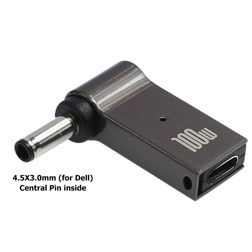 Geris Power Адаптер USB C к DC 100 Вт для ноутбука Asus Dell Lenovo 4.5X3.0mm for Dell