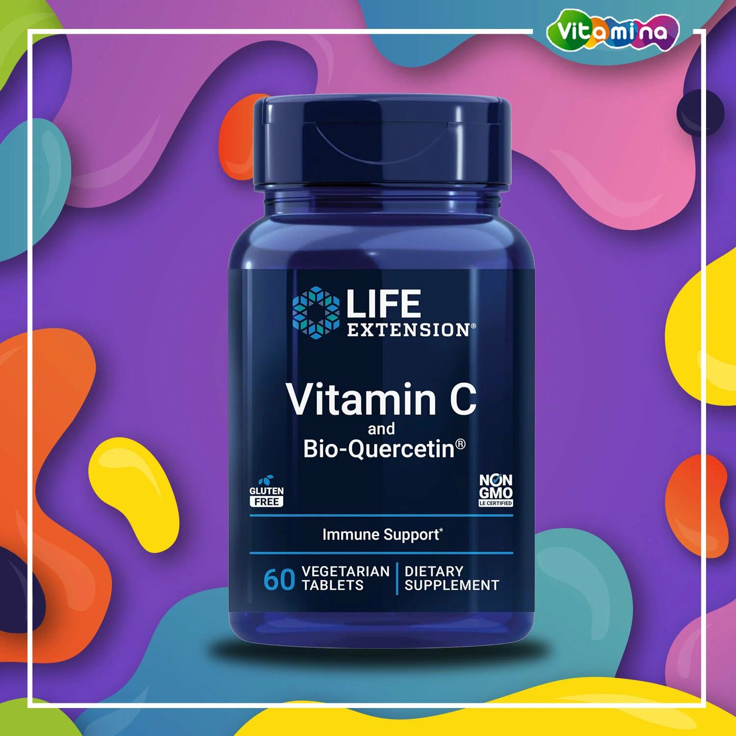 Витамин C and Bio-Quercetin, 60 vegetarian таблетки Life Extension, 60 таблеток