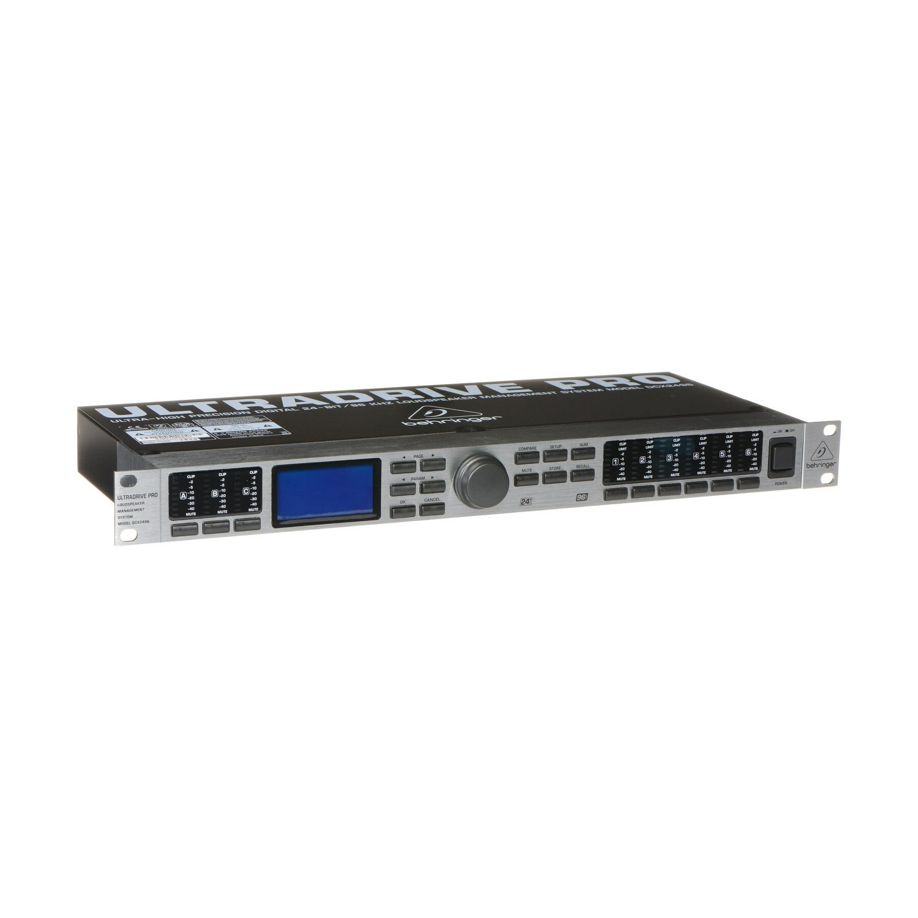 BEHRINGER DCX2496 - процессор, 3 ан. входа (1-AES/EBU),6 аналог. выхода,24-бит/96 кГц АЦ и ЦА преобр.