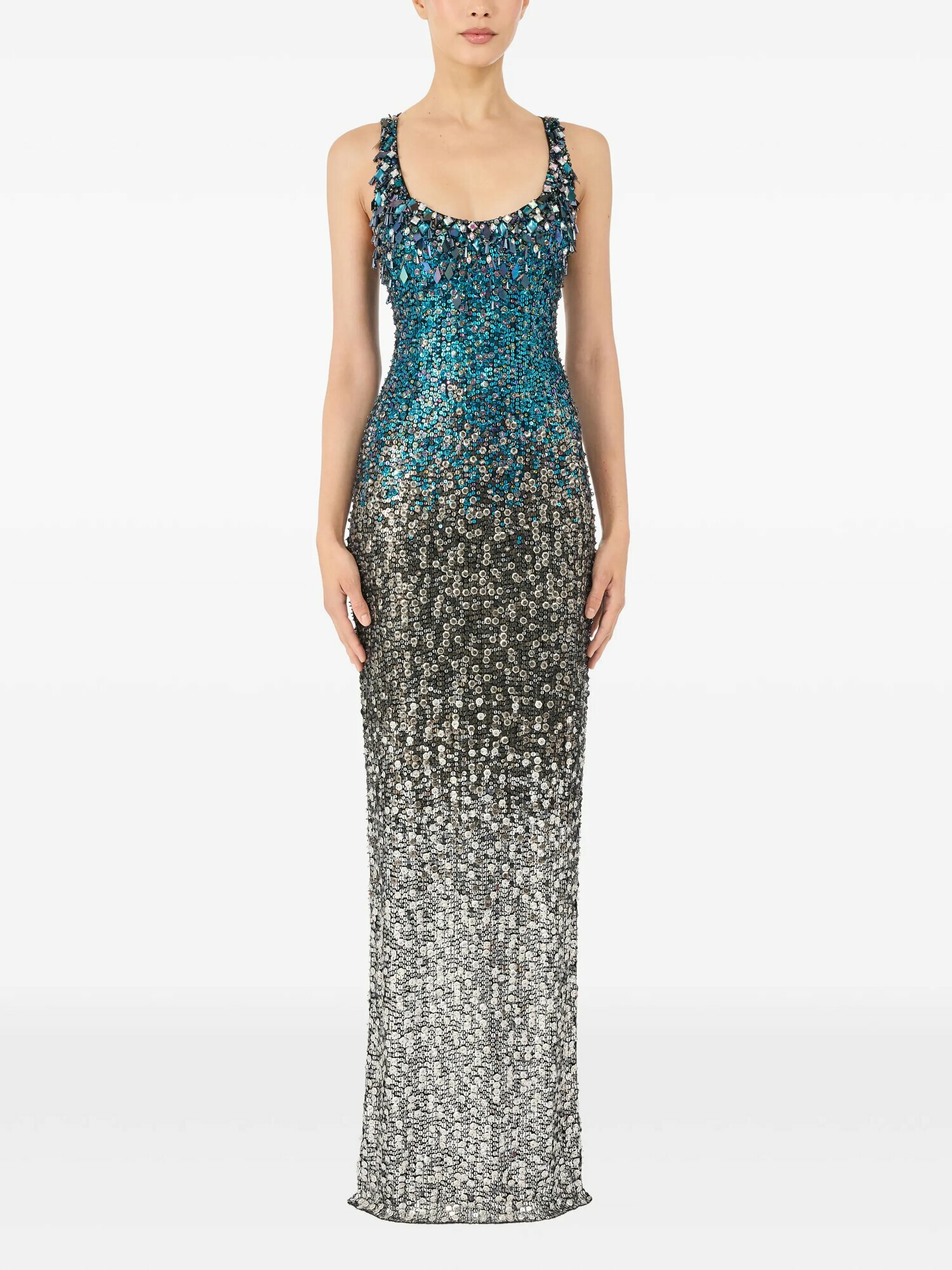 Платье Jenny Packham DECORA, размер 14, Silver — фото 1
