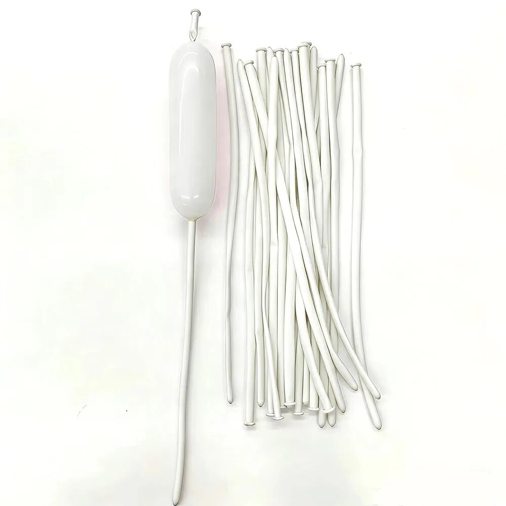 Цветные длинные воздушные шары MicroPlush Белый, white, 20pcs