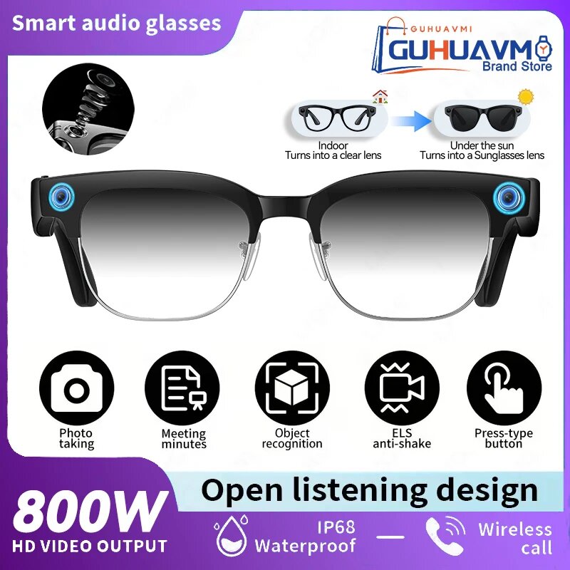 GUHUAVMI W630 Умные очки с фото- и видеосъемкой, color change