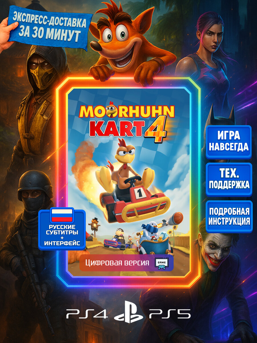Moorhuhn Kart 4 PS4/PS5 | Моментальная доставка | Русские субтитры и интерфейс | Вождение и гонки