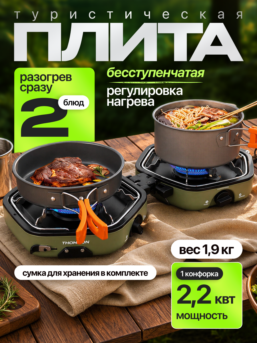 Газовая плита Svendsen Travel Gas Stove, складная, нержавеющая сталь, пластик