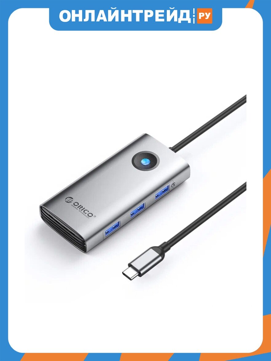 Док-станция Orico мультифункциональная PW11-6P USB Type-C 6-в-1, серый