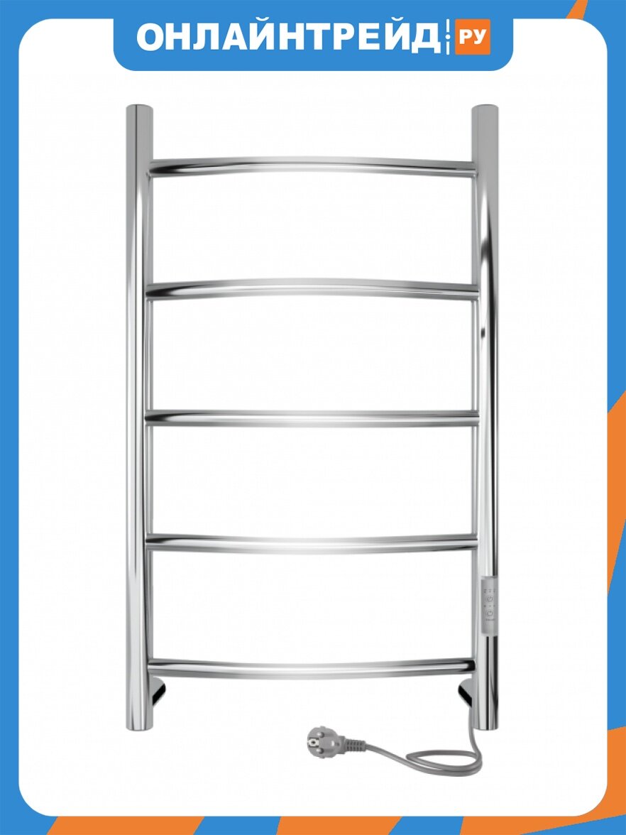 Полотенцесушитель Indigo® Arc Lux б/п (electro) 80/40 (таймер, скр. монтаж, унив. подкл. R/L, Полиров.) INDIGO
