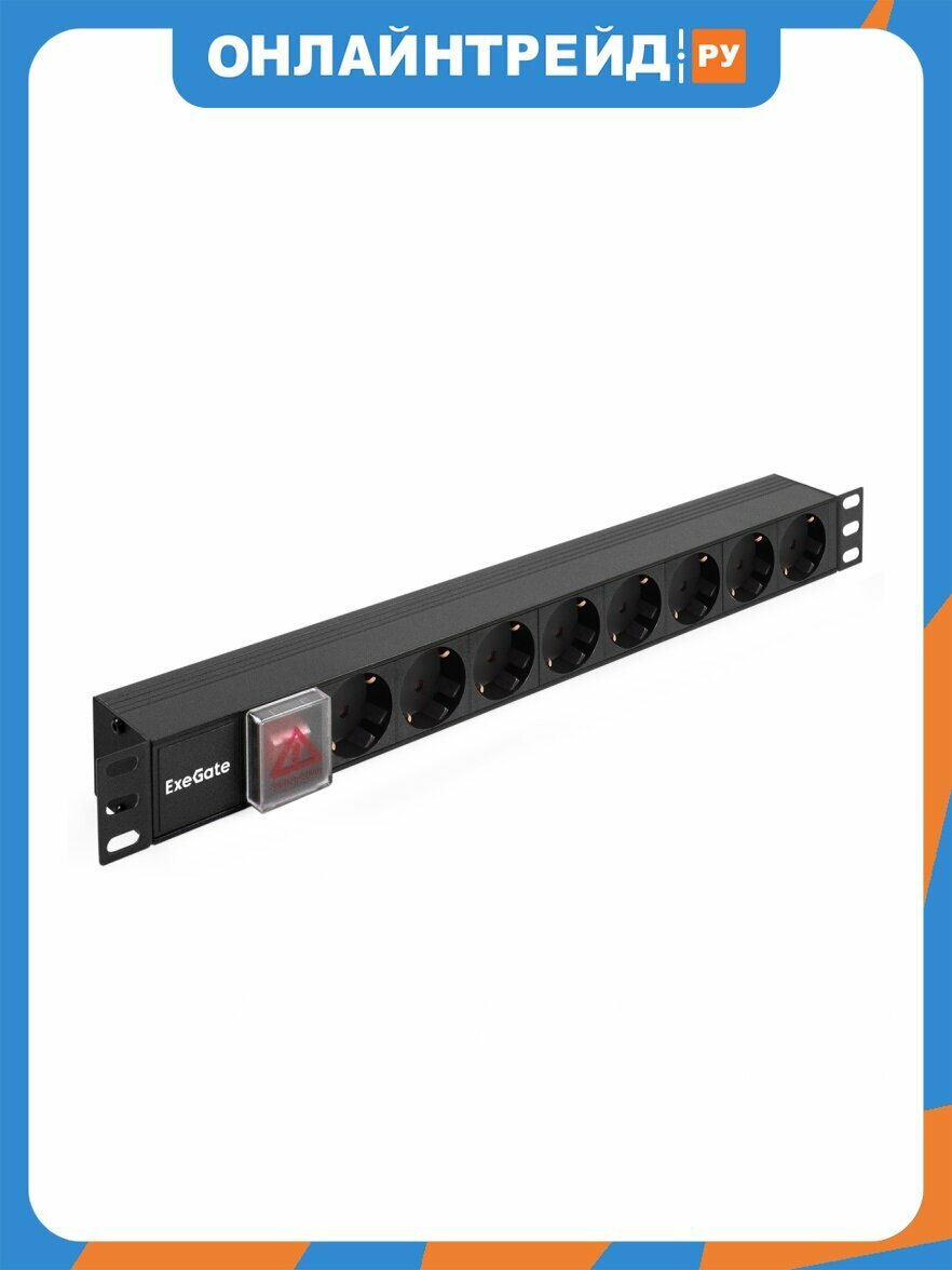 Блок розеток Exegate ServerPro PDU-19H801 Al-8S-C14-SW (EX280840RUS)