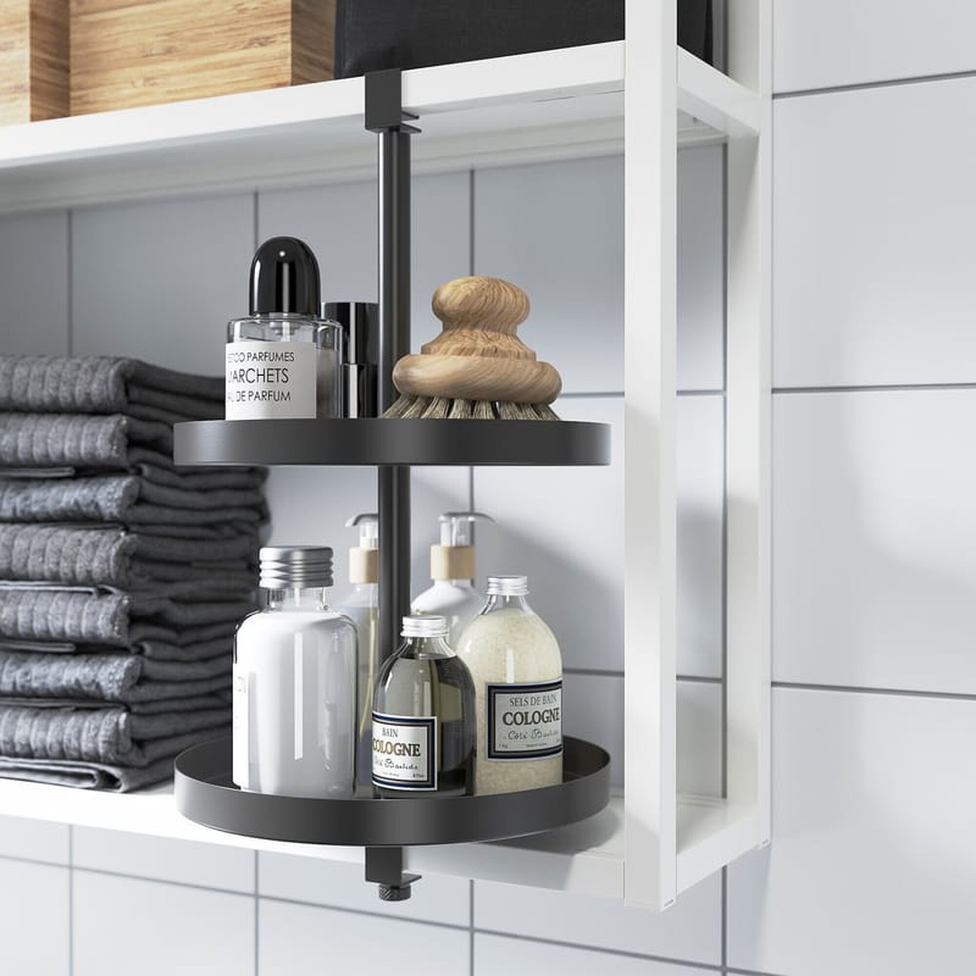 Вращающаяся полка IKEA "ENHET", для ванной, сталь, антрацитная, 40 см x 21 см
